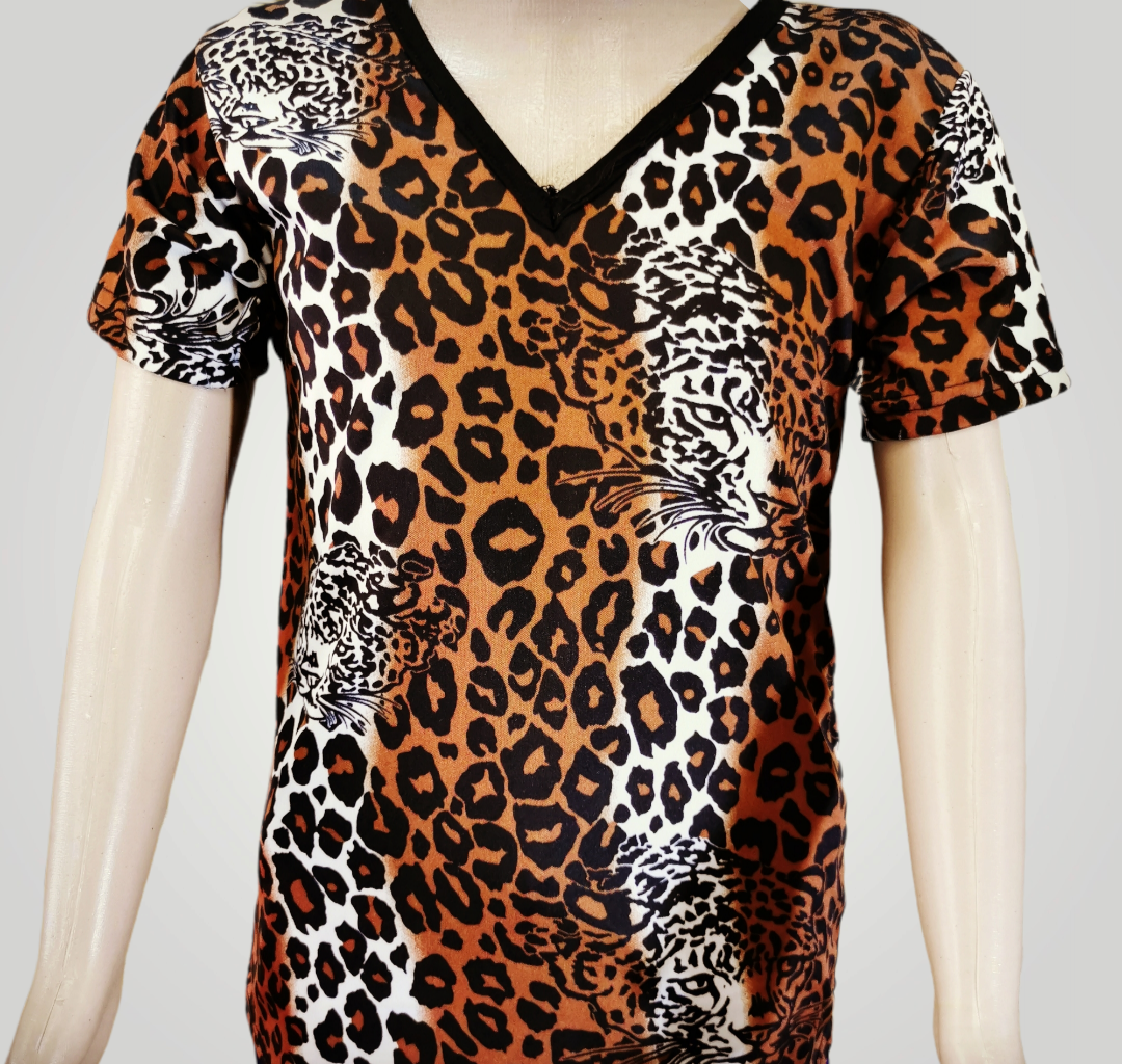 Ingwe T-Shirt | Leopard Printed T-Shirt – African Traditional Home and Wear